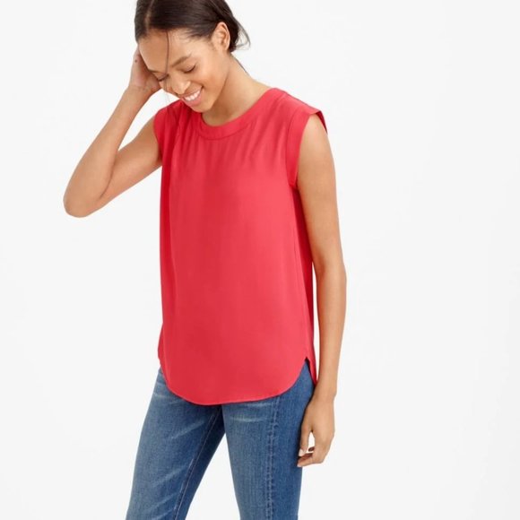 J. Crew | Tops | J Crew Silky Cap Sleeve Blouse Poppy Red 6 | Poshmark